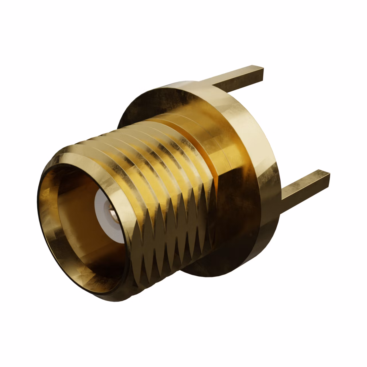 MCX Jack, Straight, Bulkhead Receptacle, PCB, Through Hole, Brass Body, Gold (Au) Plated, Without Nut, 50 Ohms for sale