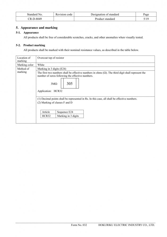 HDK HCR32-245FV product standard page 5