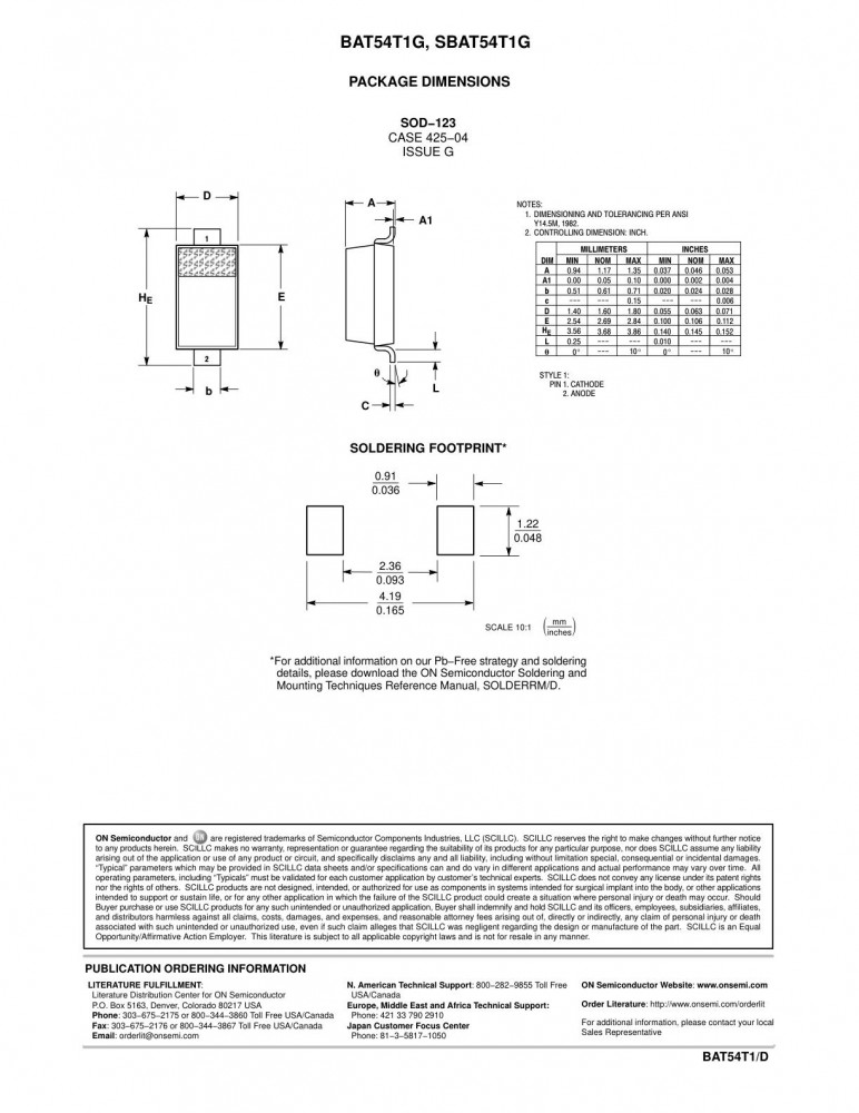 BAT54T1G data sheet page 4