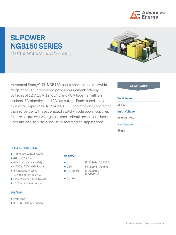 NGB150 series datasheet page 1