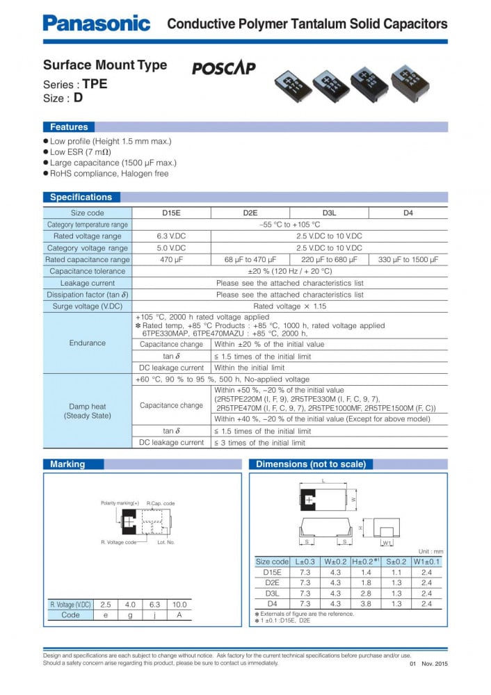 PANASONIC TPE series datasheet page 3