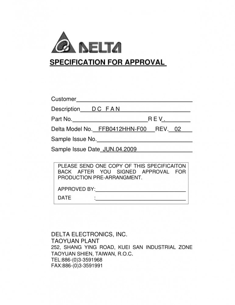 FFB0412HHN-F00 specification page 1