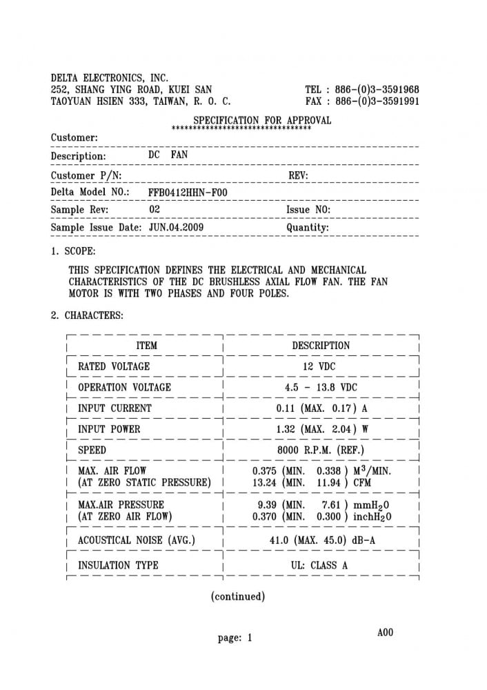 FFB0412HHN-F00 specification page 2