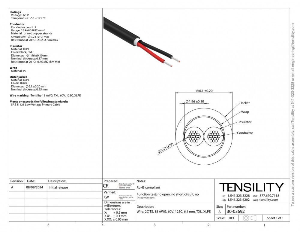 Tensility International 30-03692 product drawing