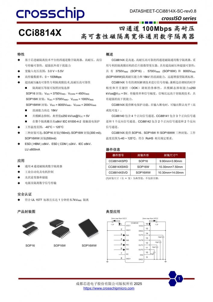CCi88141SWD-ELXH datasheet page 1