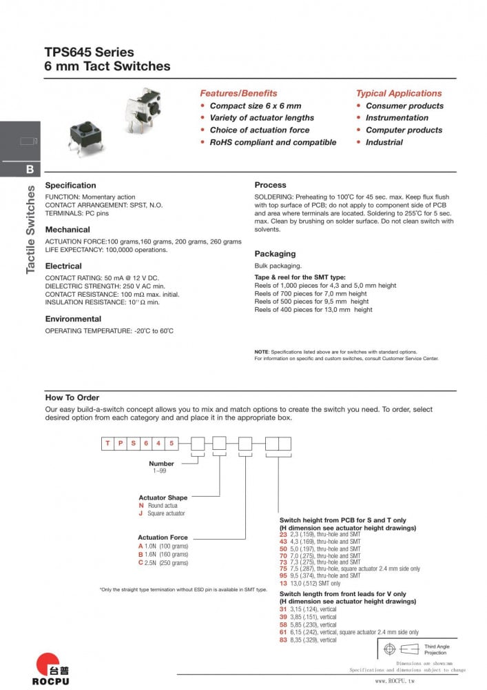 TPS645 series technical document page 1