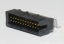 Slim-Grid Header, 24 Circuits, Surface Mount, Right-Angle, Shrouded, 0.38µm Gold (Au) Plated, with Pick-and-Place Polyimide Tape, Tube, Lead-Free