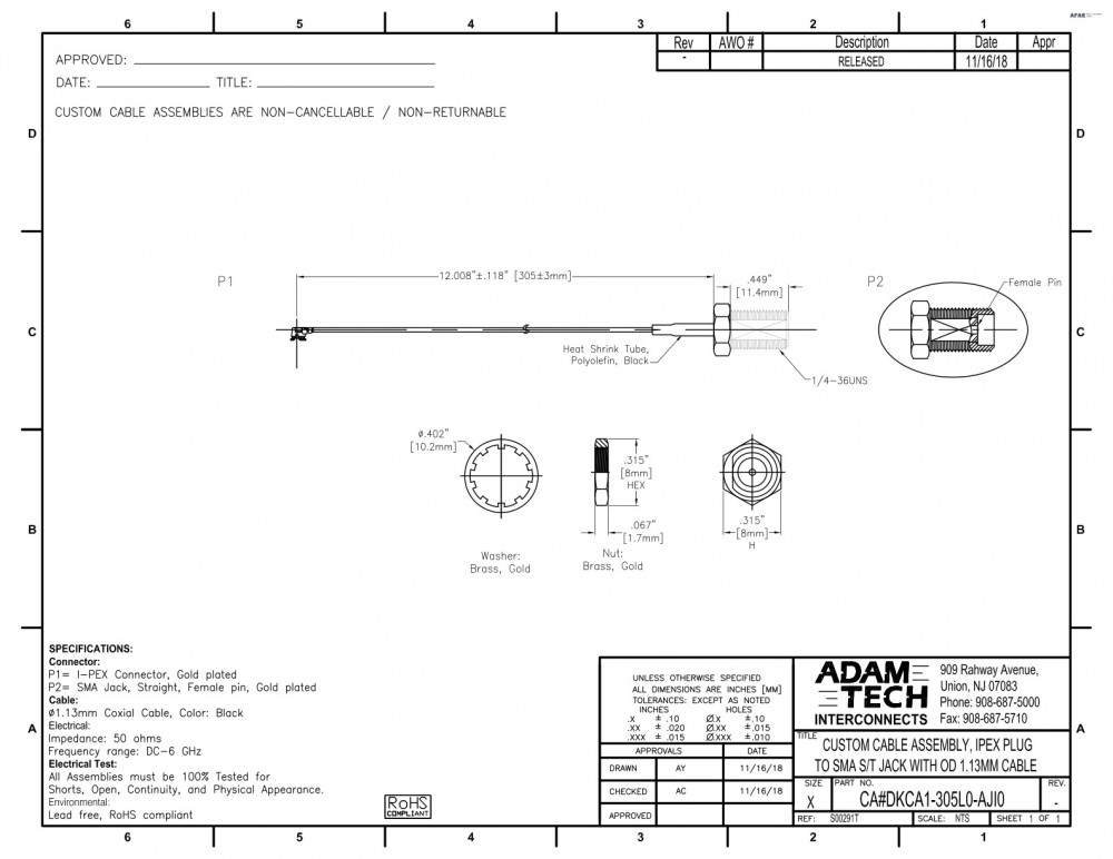 CA-DKCA1-305L0-AJI0 technical drawing preview