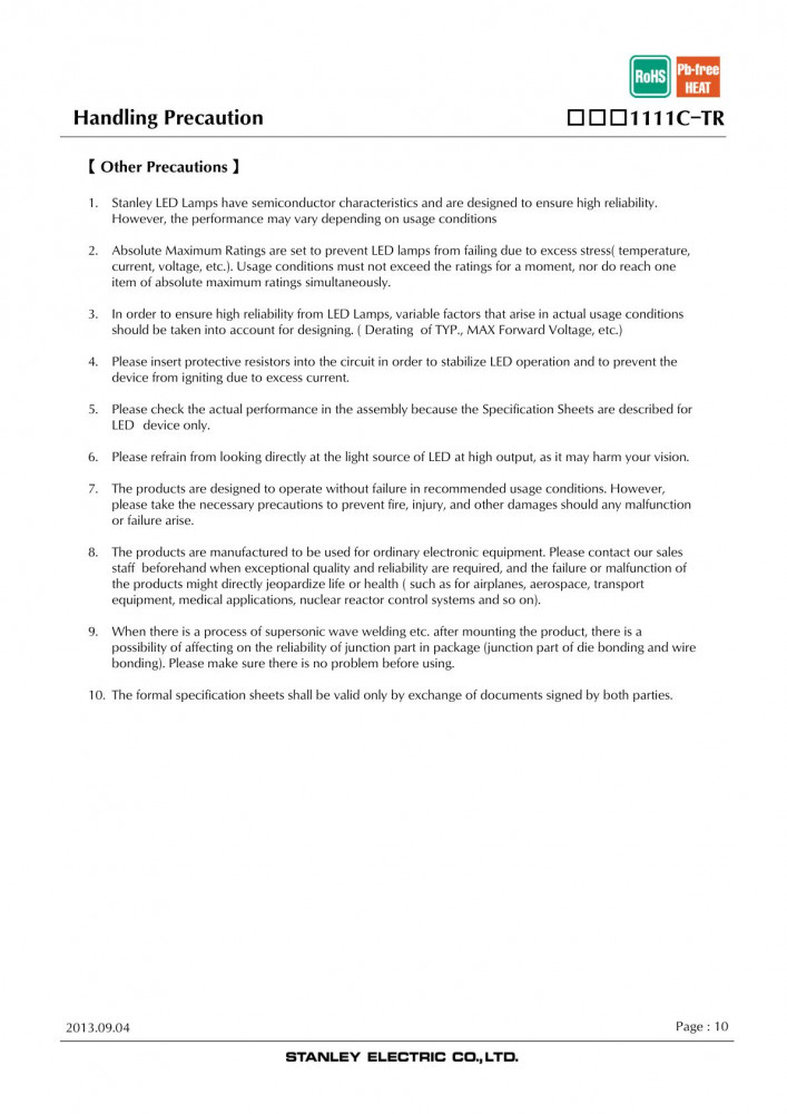FKR1111C technical document page 10