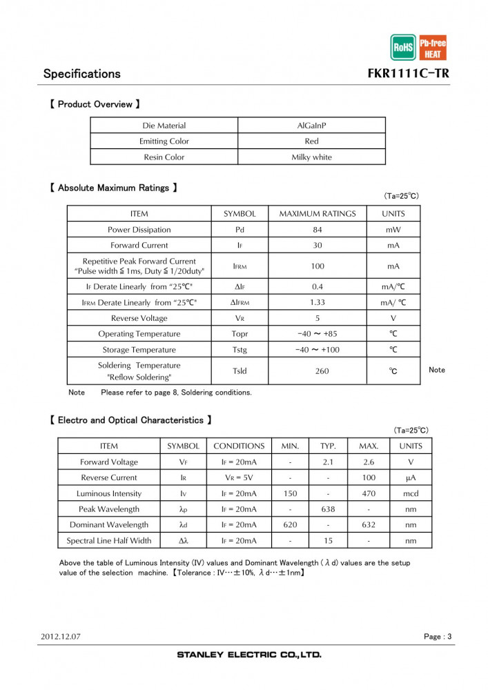 FKR1111C technical document page 3