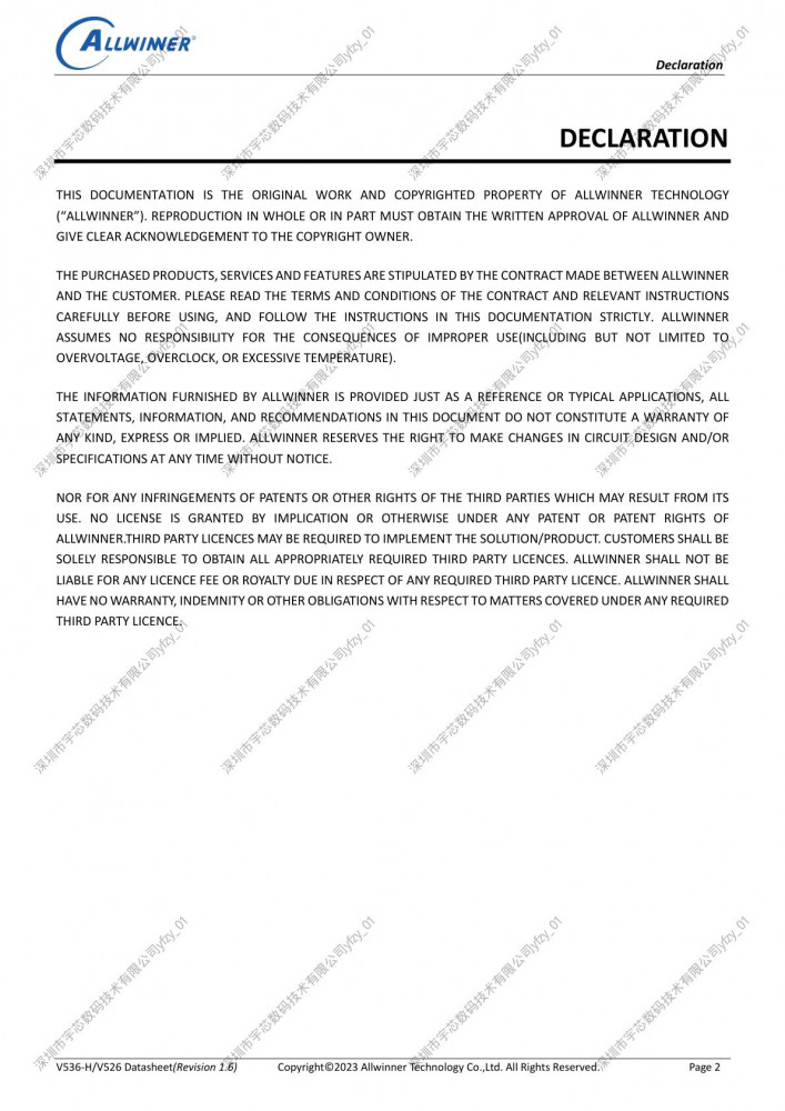 V536-H datasheet page 2