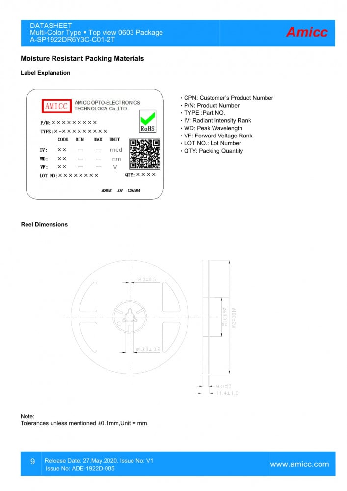 A-SP1922DR6Y3C-C01-2T datasheet page 9