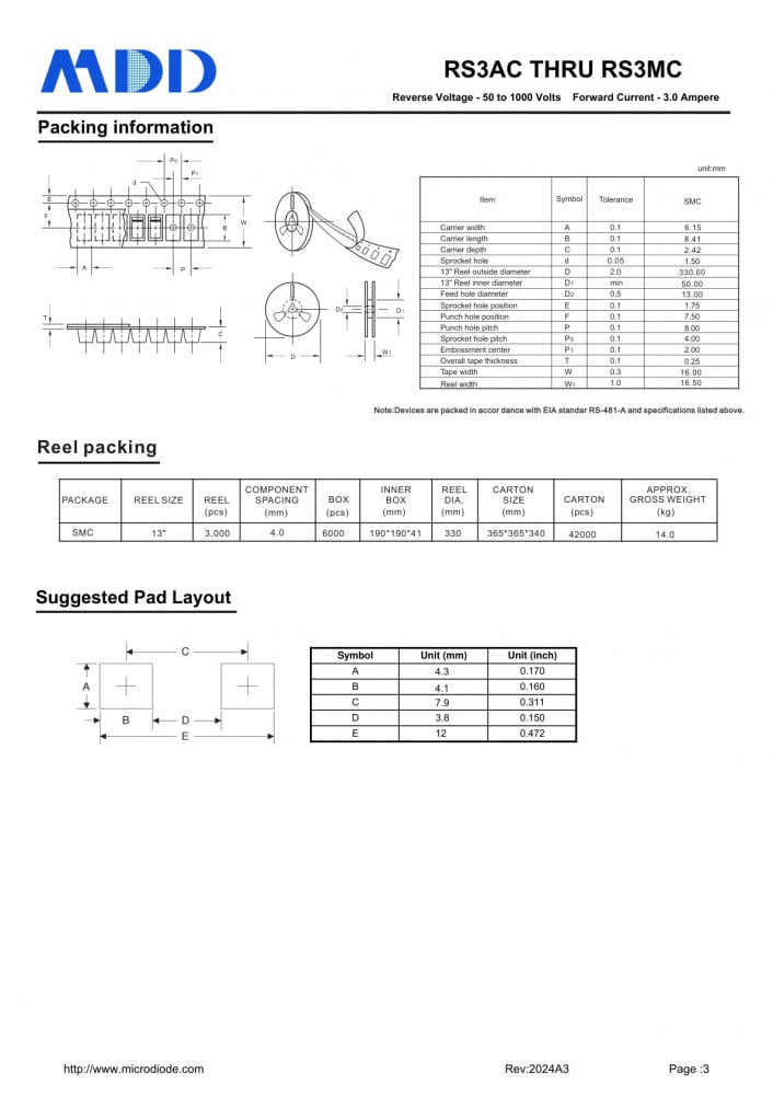 MDD RS3MC datasheet page 3