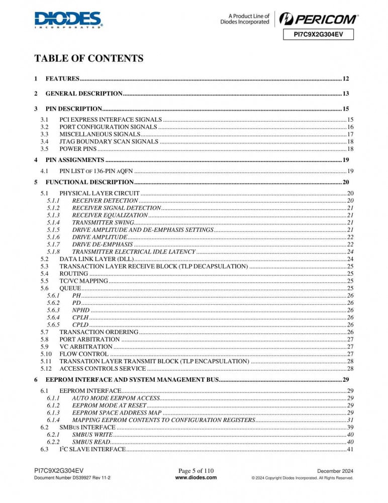 PI7C9X2G304EV datasheet page 5