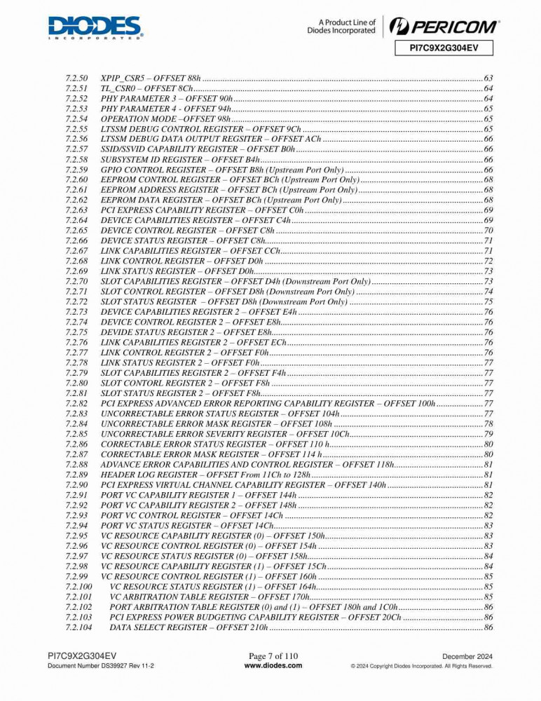 PI7C9X2G304EV datasheet page 7