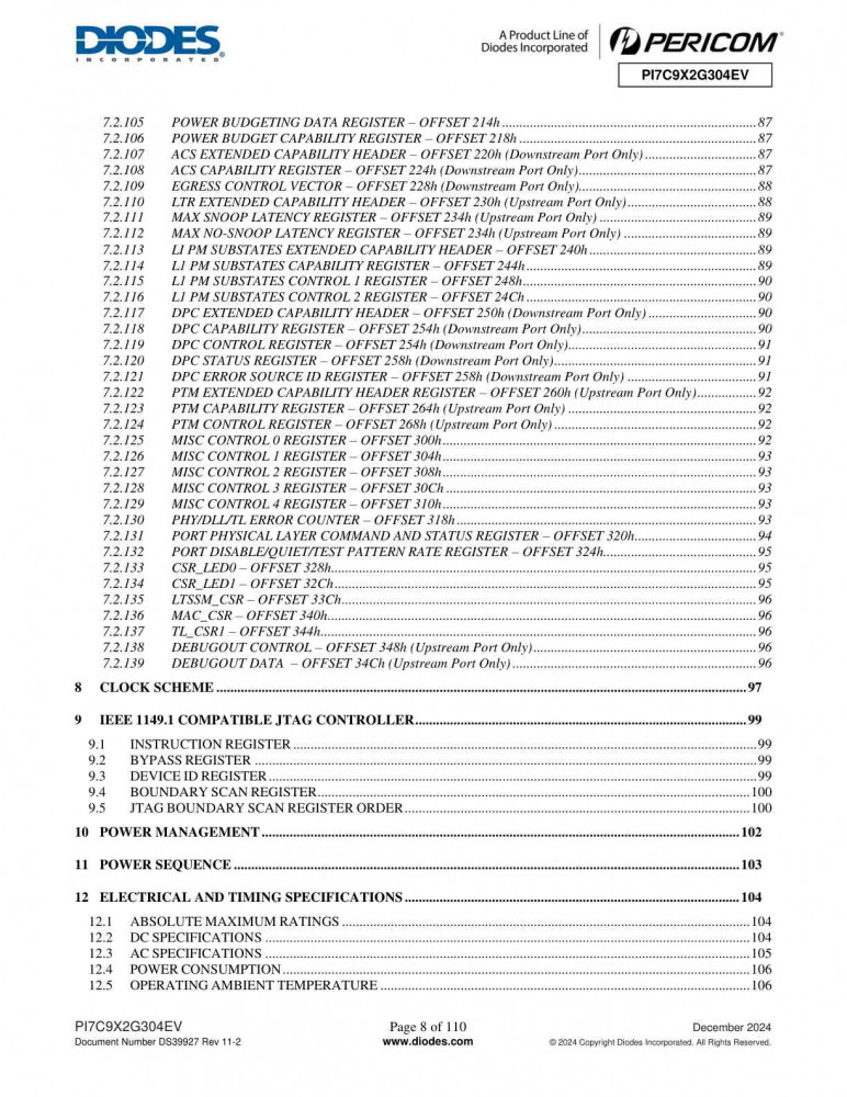 PI7C9X2G304EV datasheet page 8