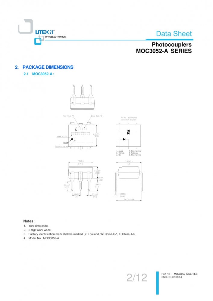 MOC3052M-A datasheet page 4