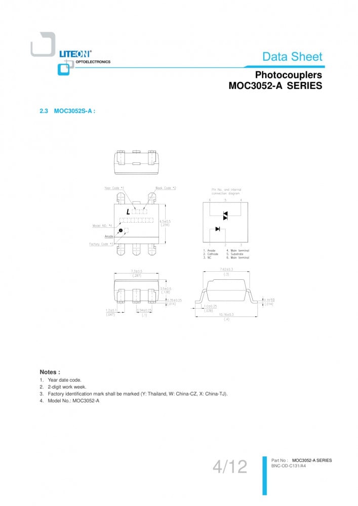MOC3052M-A datasheet page 6