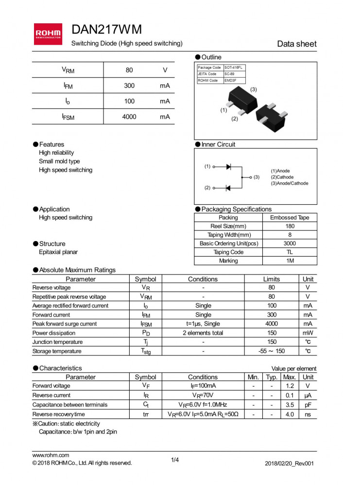 DAN217WMTL datasheet page 1