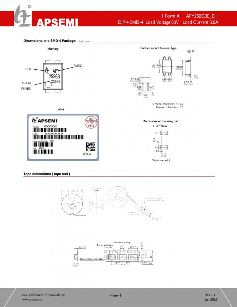 APY252G3EH datasheet page 4