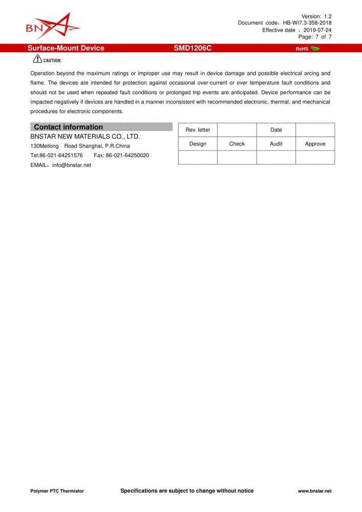 BNstar SMD1206C datasheet page 7