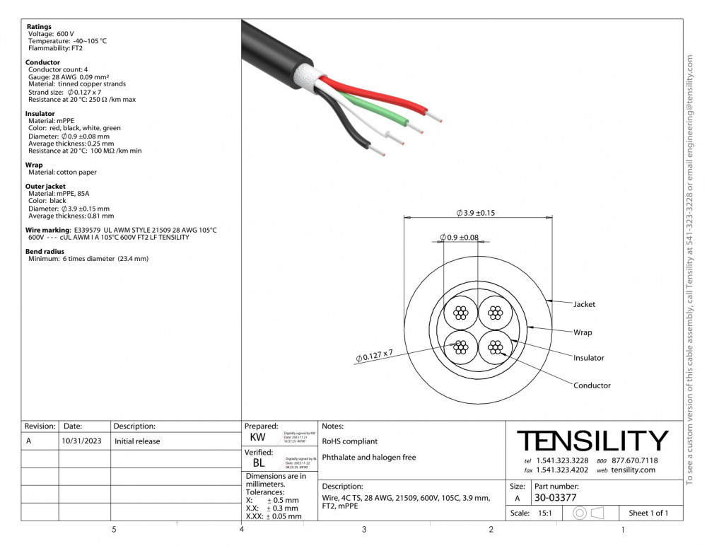 30-03377 product specification drawing