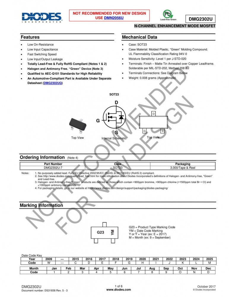 DMG2302U-7 datasheet page 1