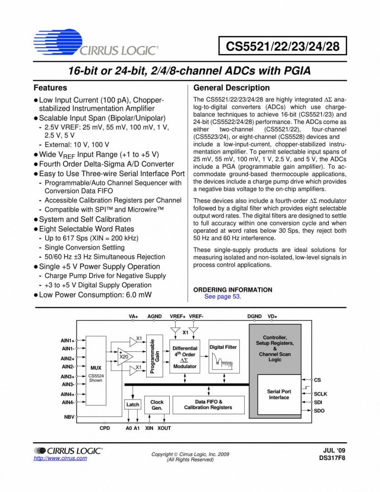 CS5524 datasheet page 1
