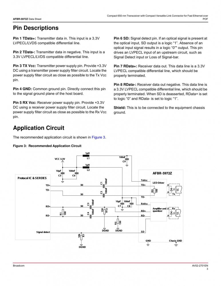 AFBR-5972BZ datasheet page 3