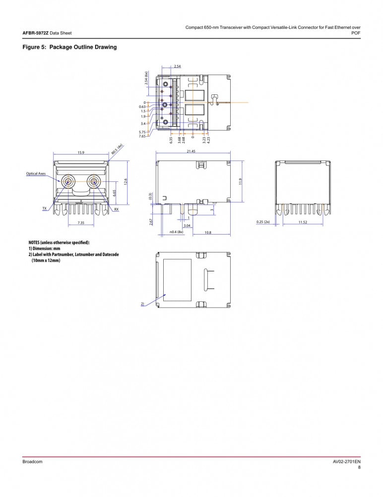 AFBR-5972BZ datasheet page 8