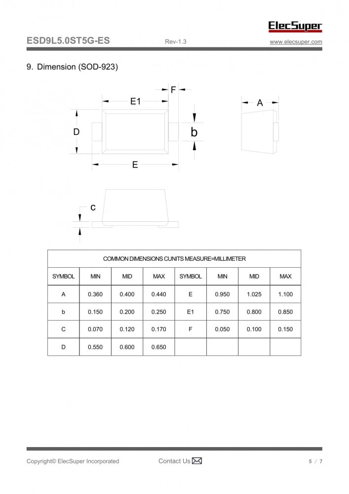 ESD9L5.0ST5G-ES datasheet page 5