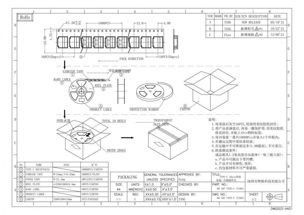 HH 16P TYPE-C (Y385) technical document page 2