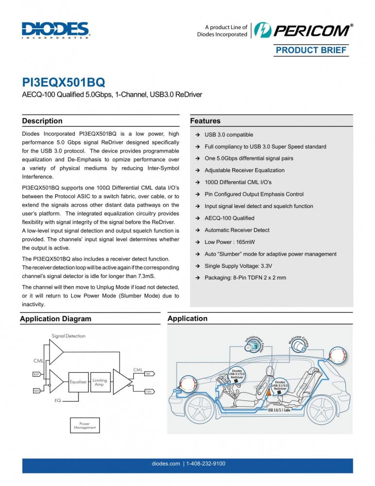 PI3EQX501BQ technical document preview