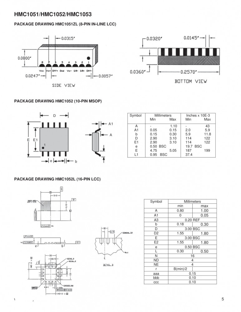 HMC1051 technical document page 5