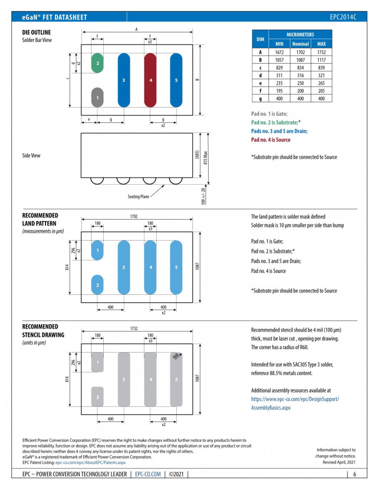 EPC2014C datasheet page 6