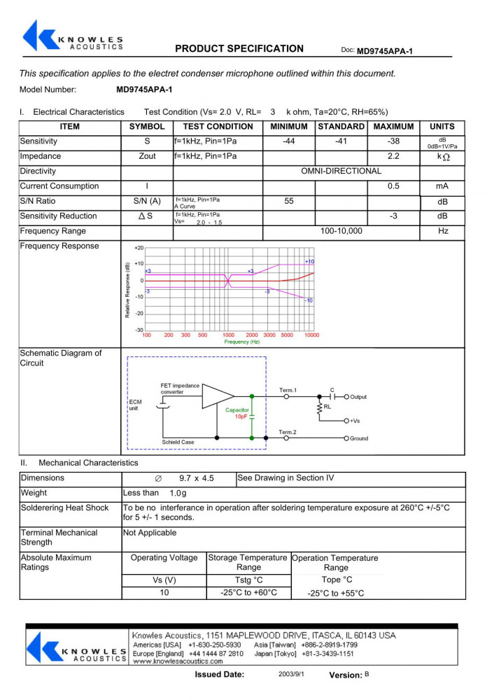 MD9745APA-1 technical specification page 1