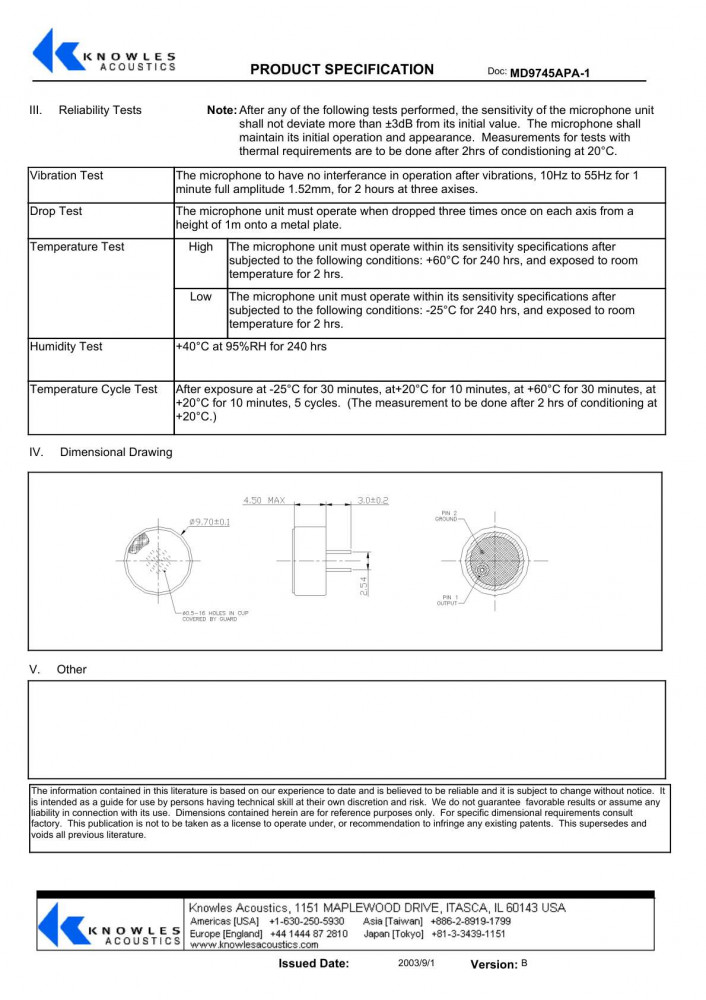 MD9745APA-1 technical specification page 2
