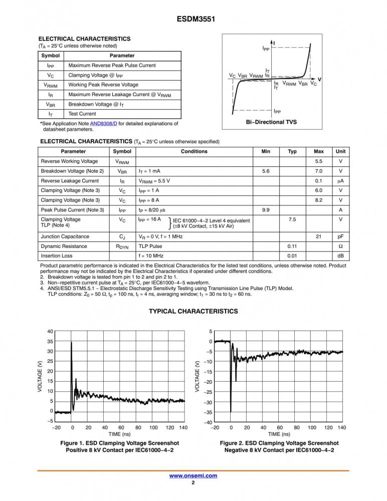 ESDM3551N2T5G datasheet page 2