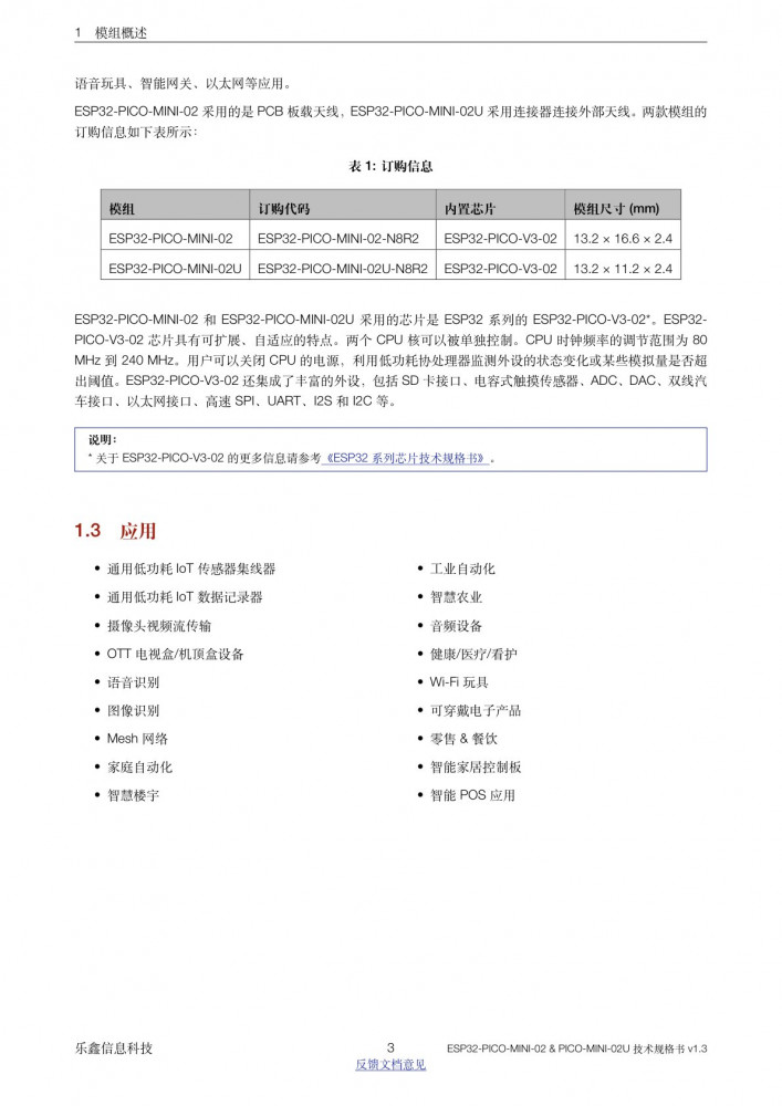 ESP32-PICO-MINI-02-N8R2 datasheet page 3