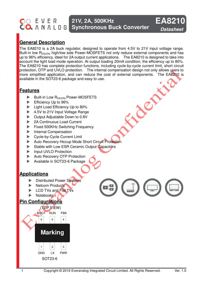 EA8210T6R datasheet page 1