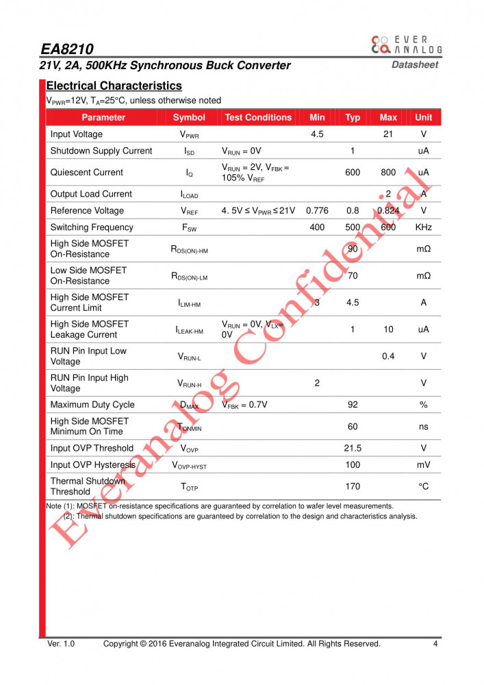 EA8210T6R datasheet page 4