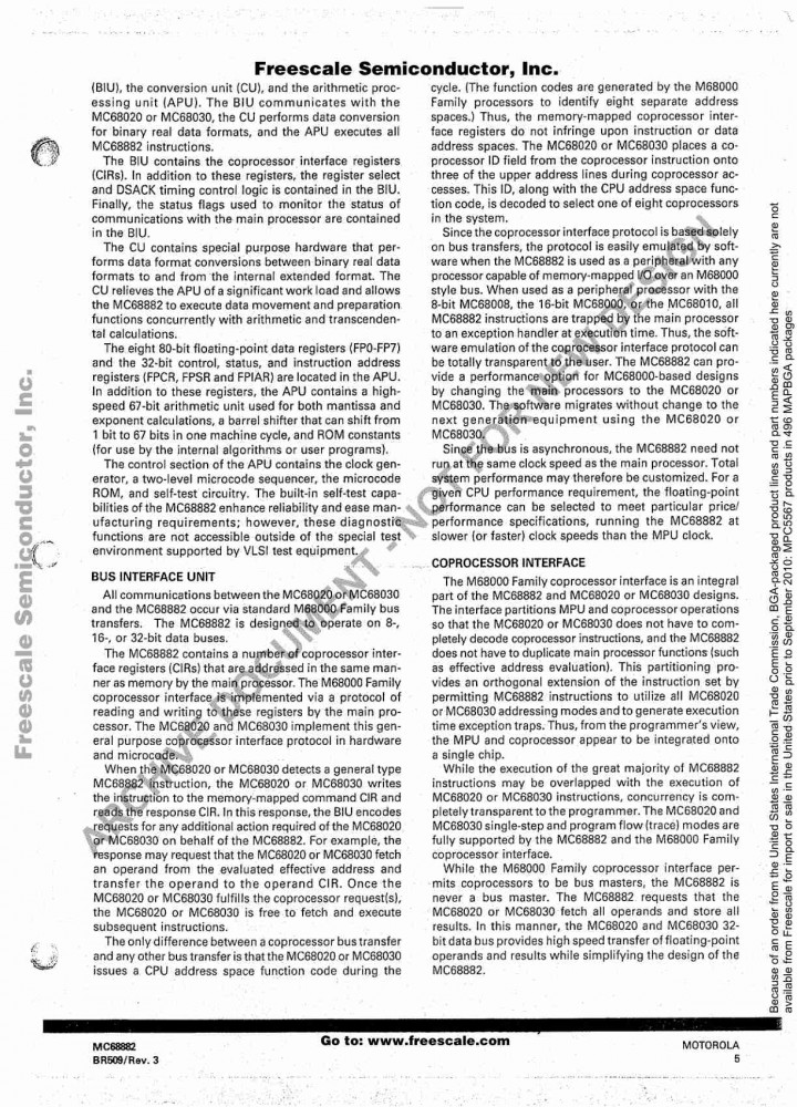 MC68882 technical document page 5