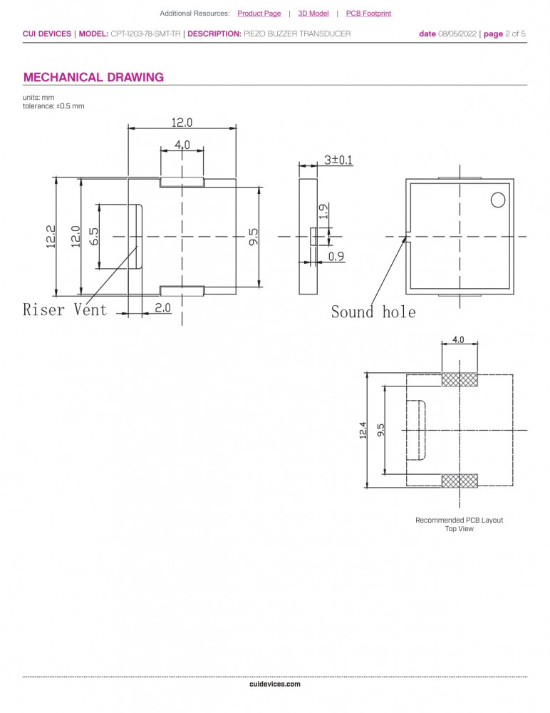 CPT-1203-78-SMT-TR datasheet page 2
