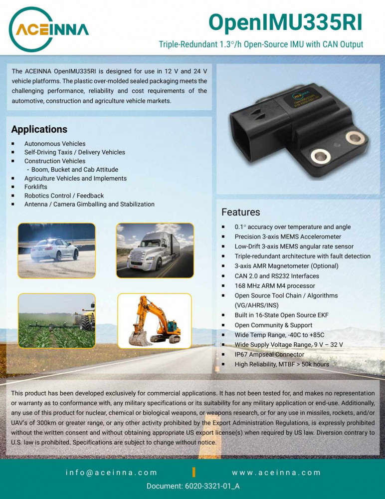 OpenIMU335RI technical document page 2