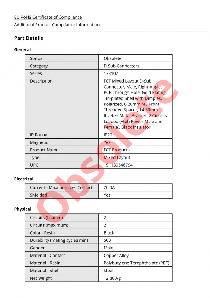 MOLEX 1731071322 product drawing preview, page 2
