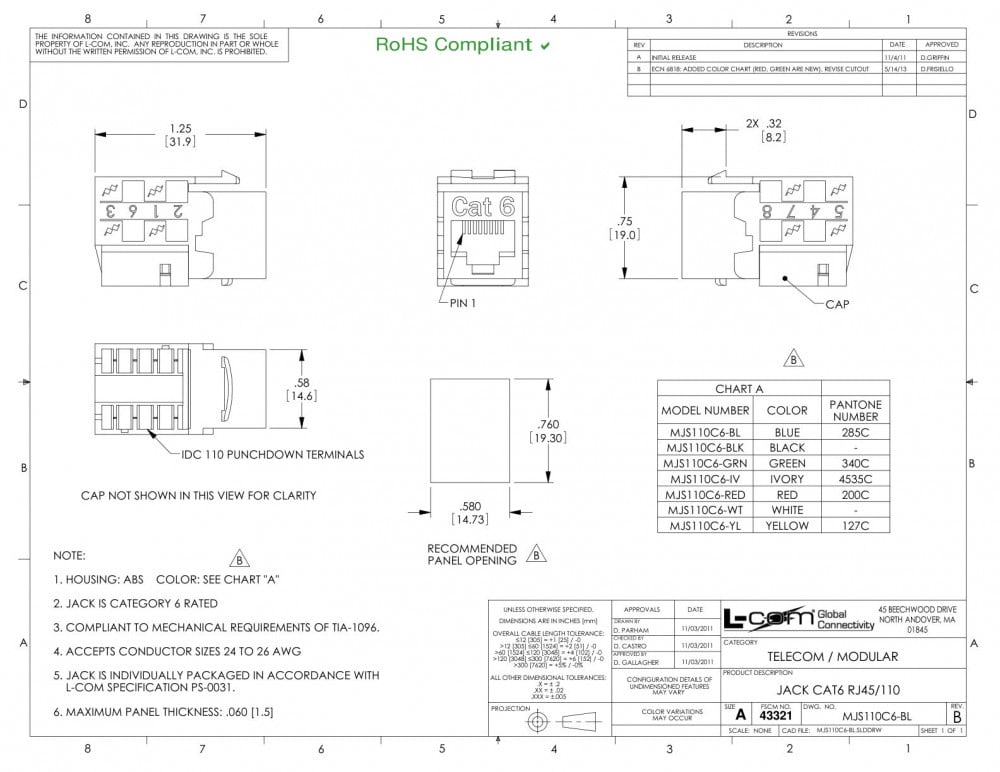 MJS110C6-WT technical drawing preview