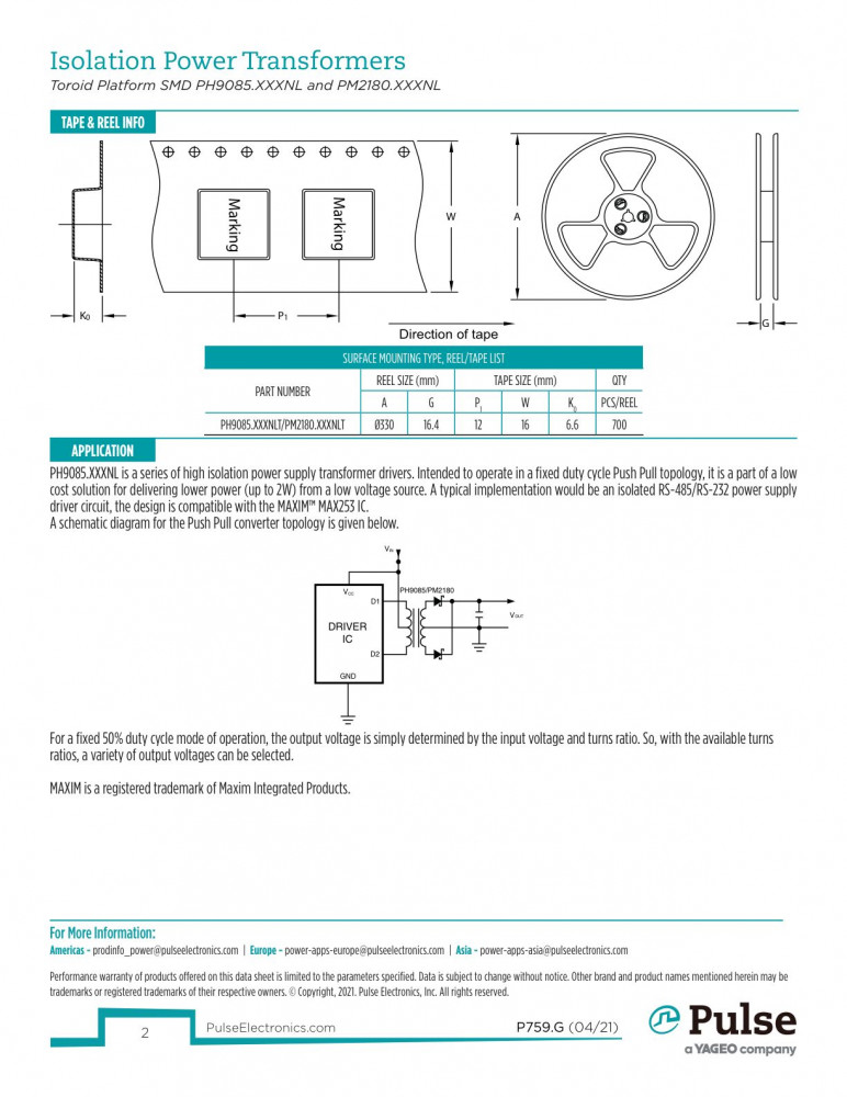 PM2180.011NLT datasheet page 2
