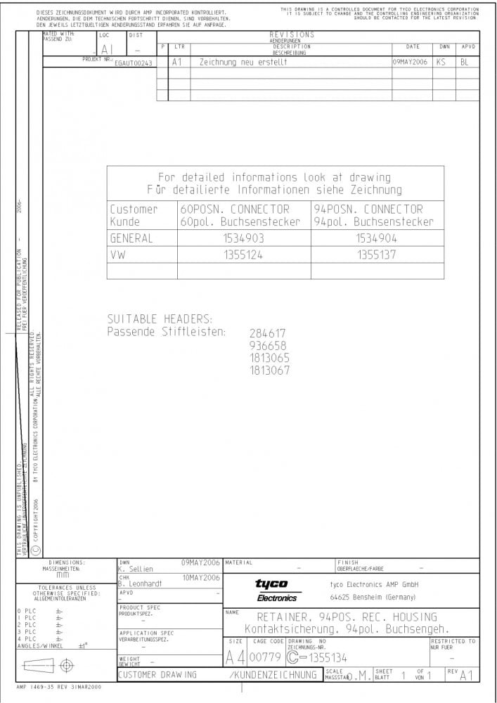 TE Connectivity 1-1355134-1 customer drawing preview