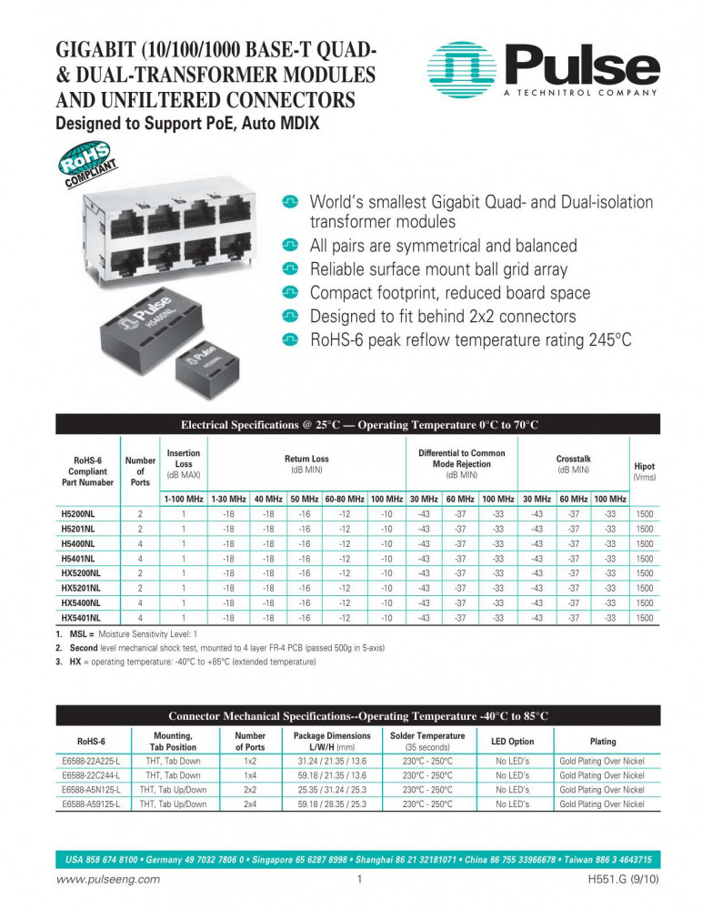 HX5400NLT datasheet page 1