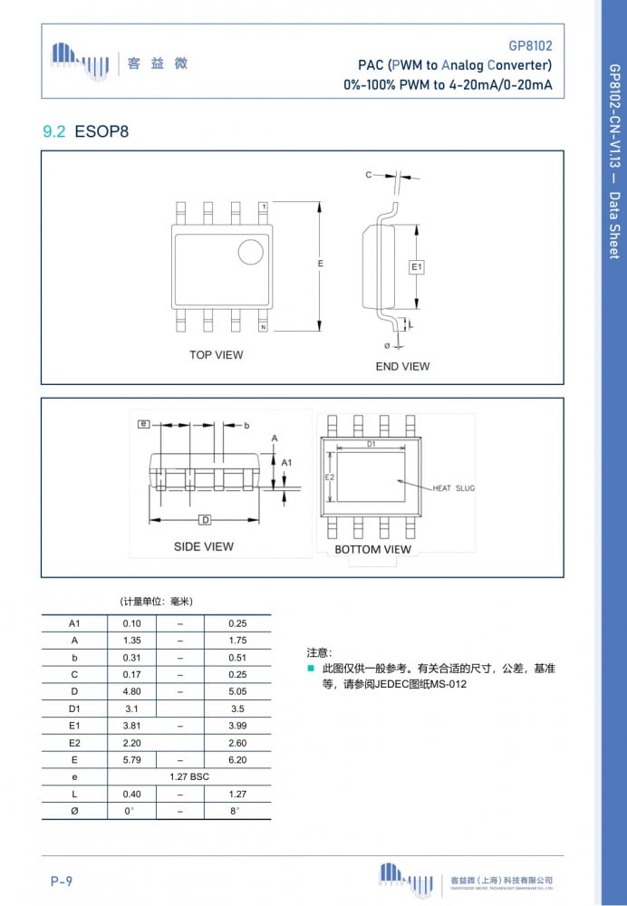 GP8102 datasheet page 9